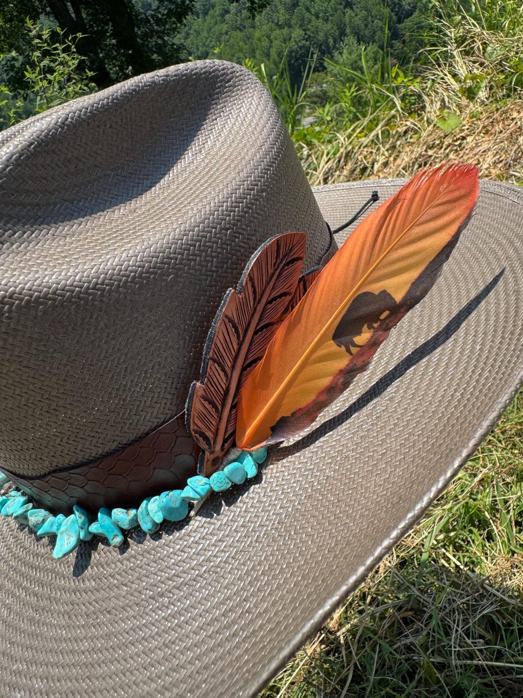 Buffalo Sunset Western Hat Feather: Cowgirl Cowboy Hat Accessory ...