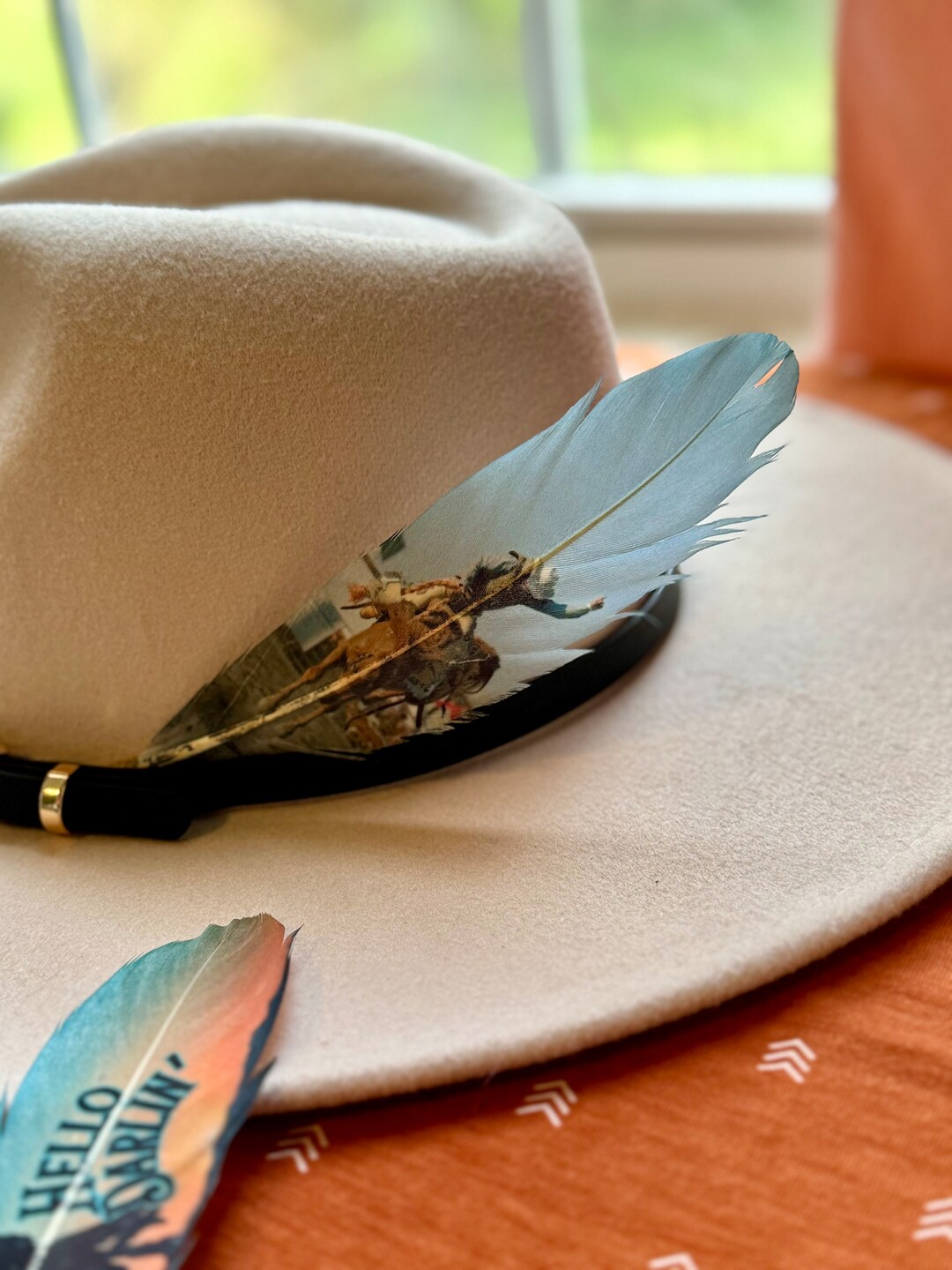 Bronc Buster Hat Feather, Western Cowboy Hat Accessory - Etsy