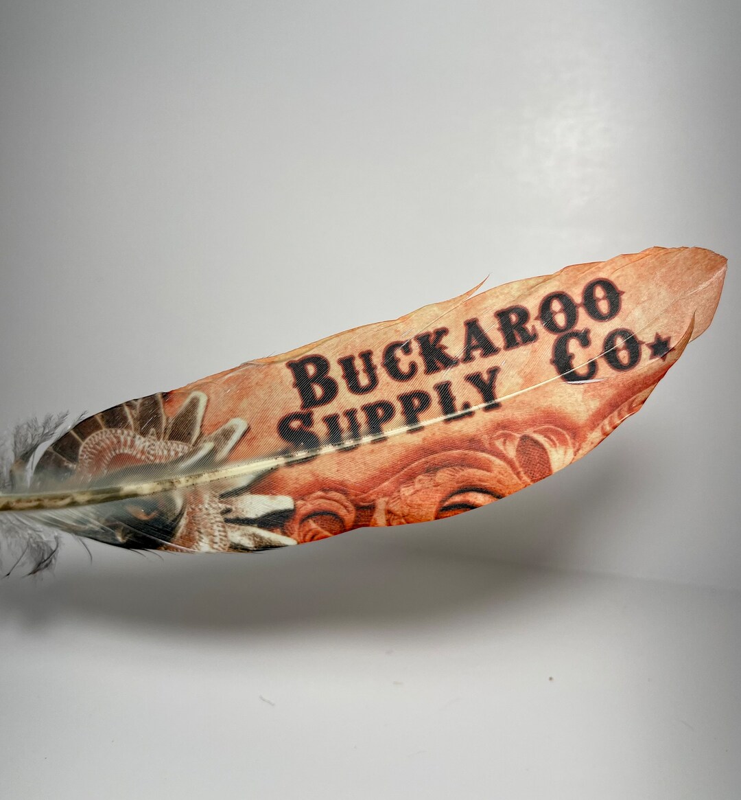 Buckaroo Supply Co. Design #3, Hat Feather, Cowboy Hat Accessories ...