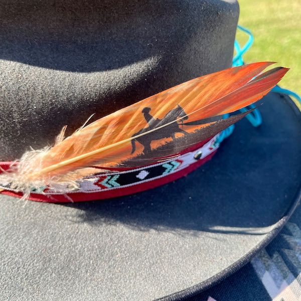 Feather Cowboy Hat Band - Etsy