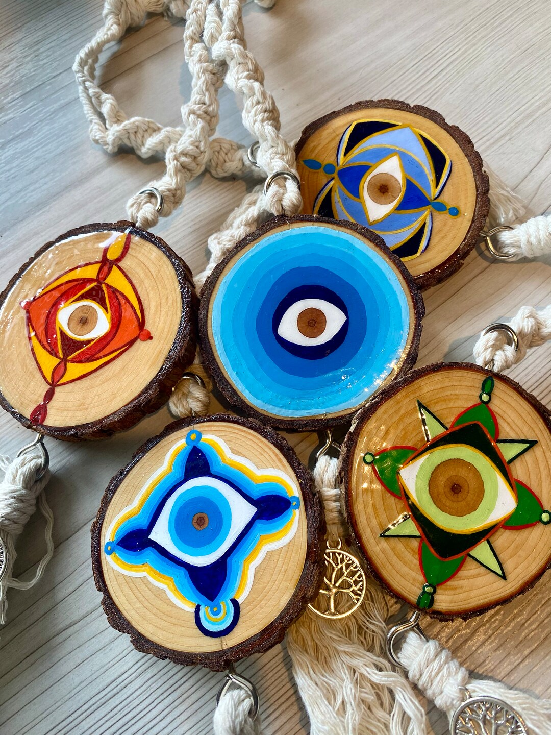 Wooden Evil Eye Hangers (assorted) - Etsy