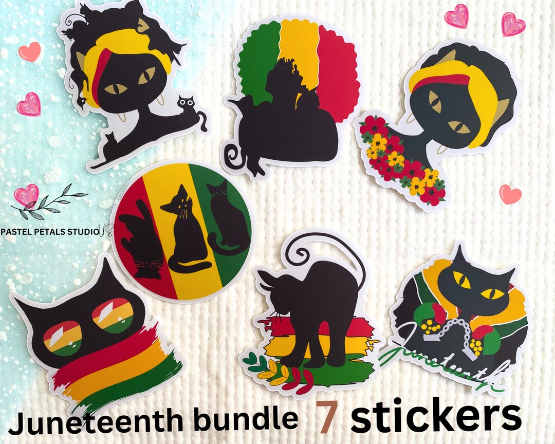 Juneteenth, Juneteenth Cat Girl With Furry Felines Sticker, Holiday ...