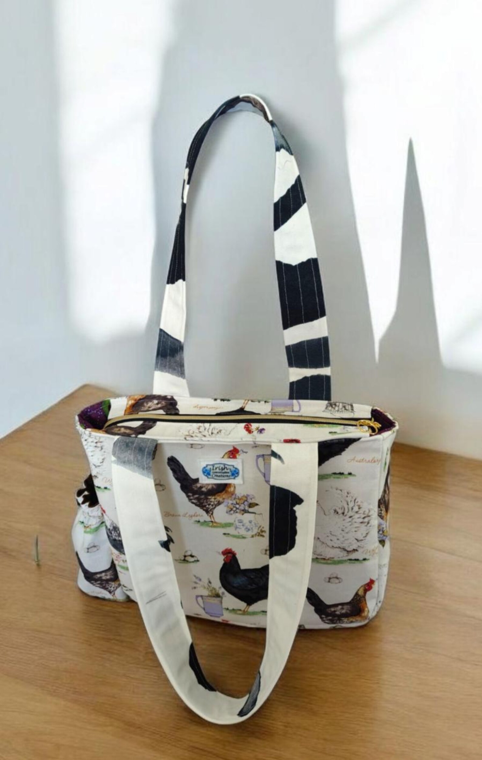 Farmhouse Rooster Print Tote Bag Set, Customized Family Bags, Handmade ...