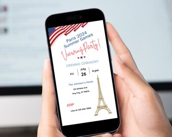 Paris Summer Games Opening Ceremony Viewing Party Invite Textable Paris ...