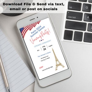 Paris Summer Games Opening Ceremony Viewing Party Invite Textable Paris ...