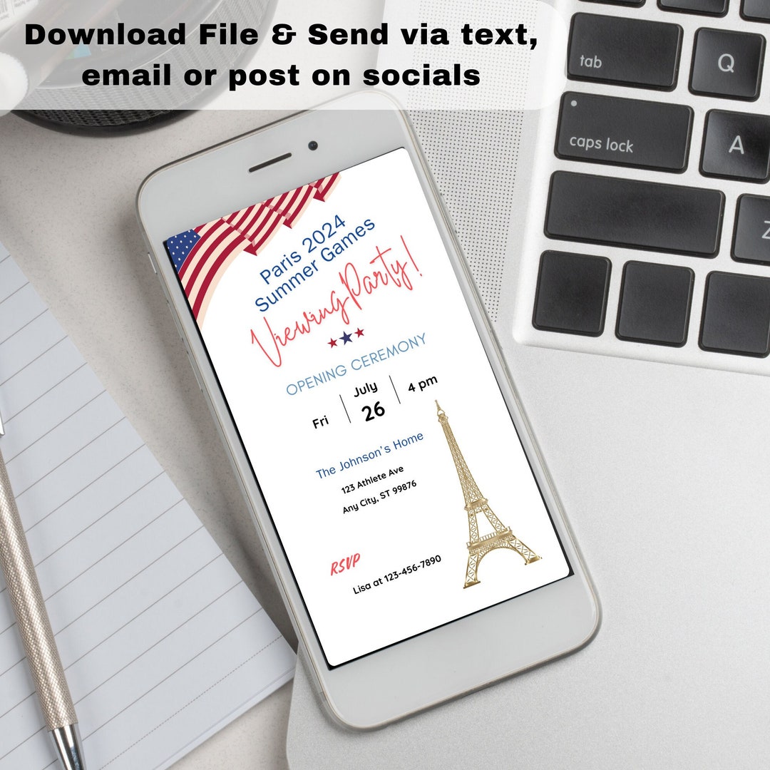 Paris Summer Games Opening Ceremony Viewing Party Invite Textable Paris ...