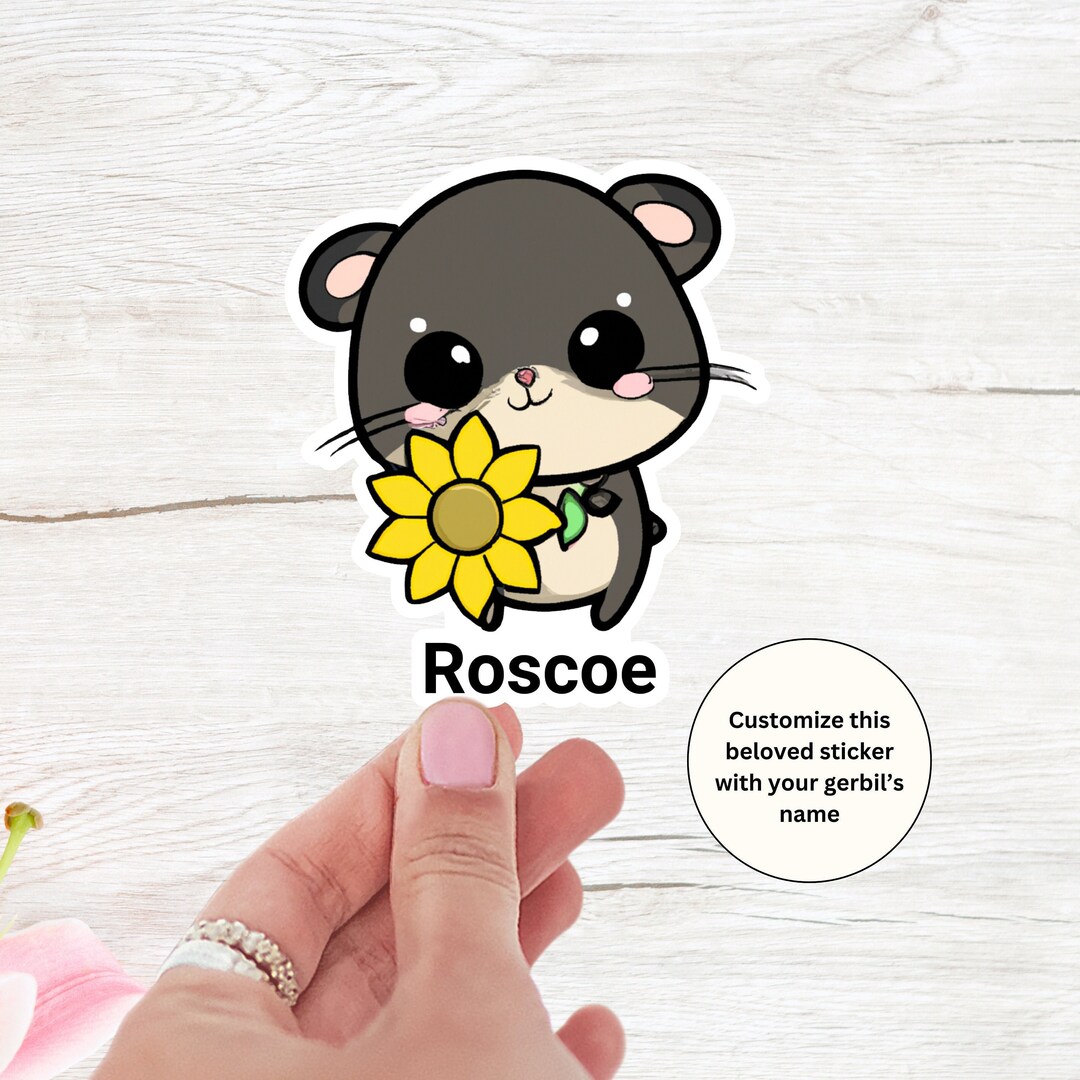 Personalized Gerbil Name Sticker Loss of Pet Gift Custom New Pet ...
