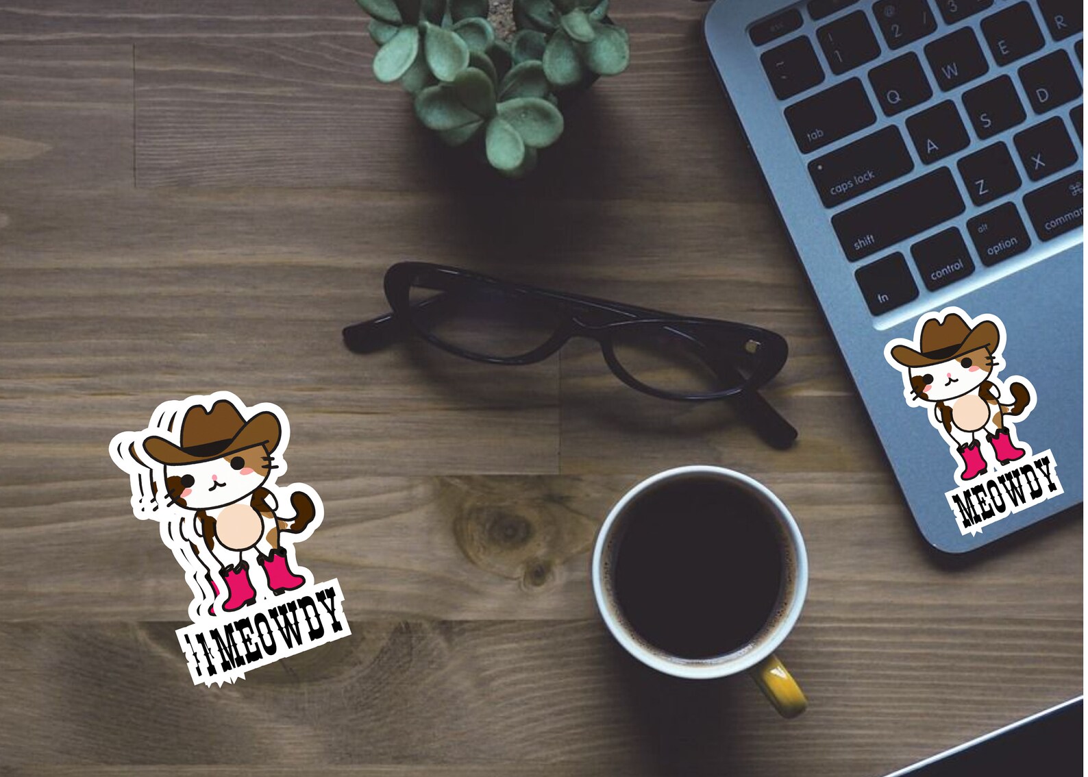Meowdy Cat Sticker Pink Cowgirl Cat Meme Vinyl Decal Cute Cat Lover ...