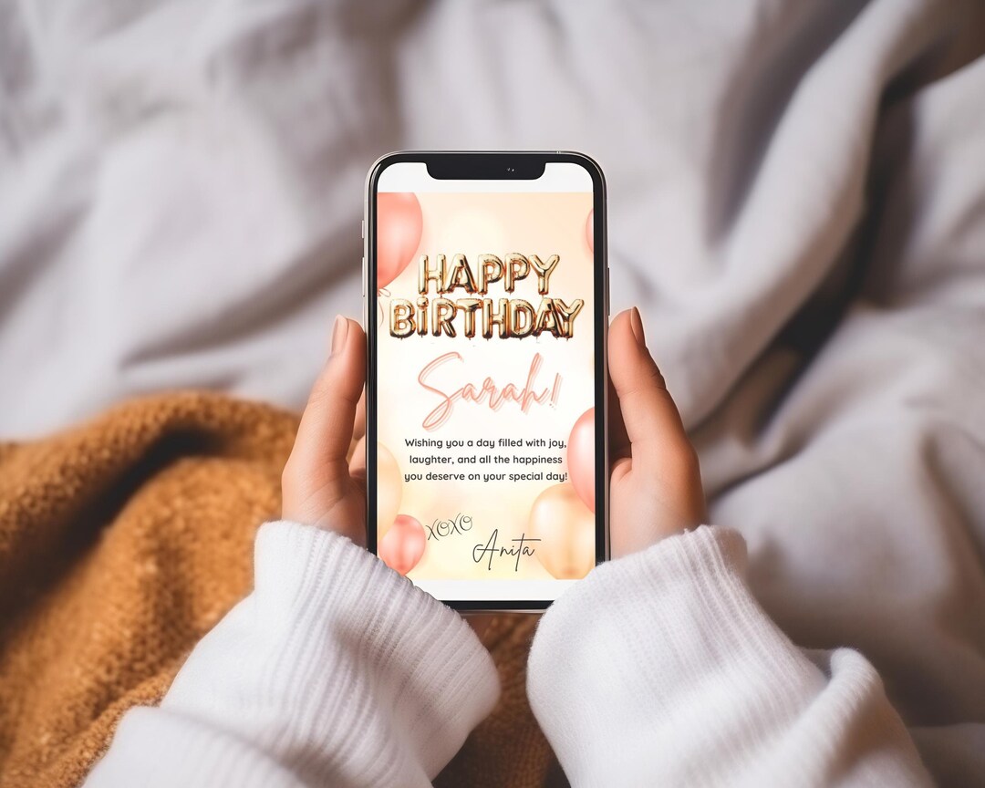 Textable Birthday Card Electronic Video Animated Bday Card Custom ...