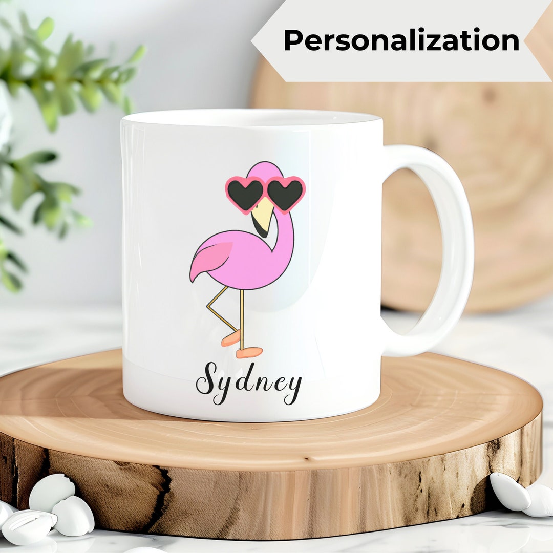 Personalized Pink Flamingo Coffee Mug Flamingo Custom Name Mug ...