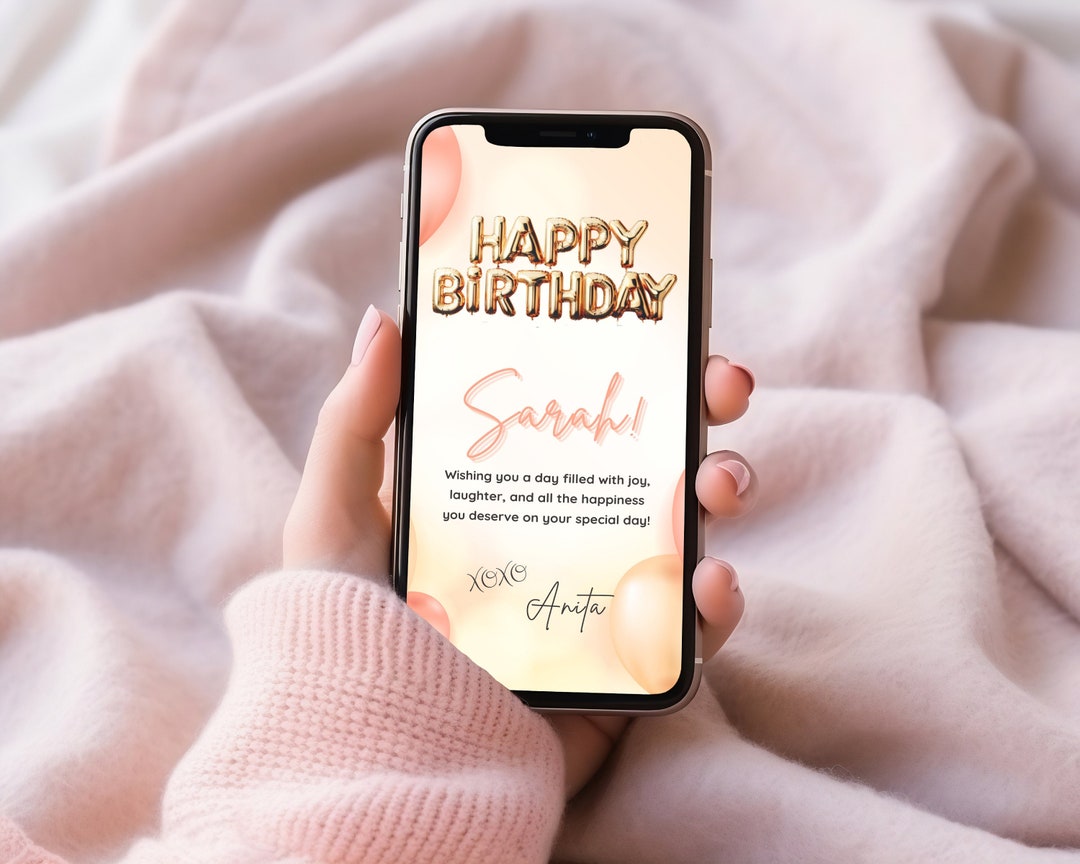 Textable Birthday Card Electronic Video Animated Bday Card Custom ...