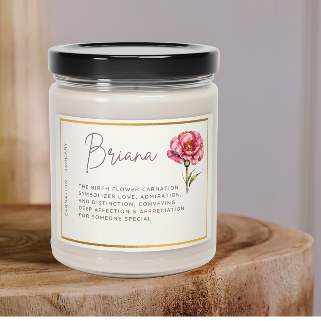 January Birth Flower Soy Candle Birth Month Custom Candle Gift With ...
