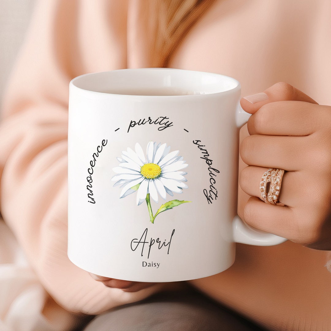 Daisy Birth Flower Mug April Birthday Gifts for Her Daisy Birth Month ...