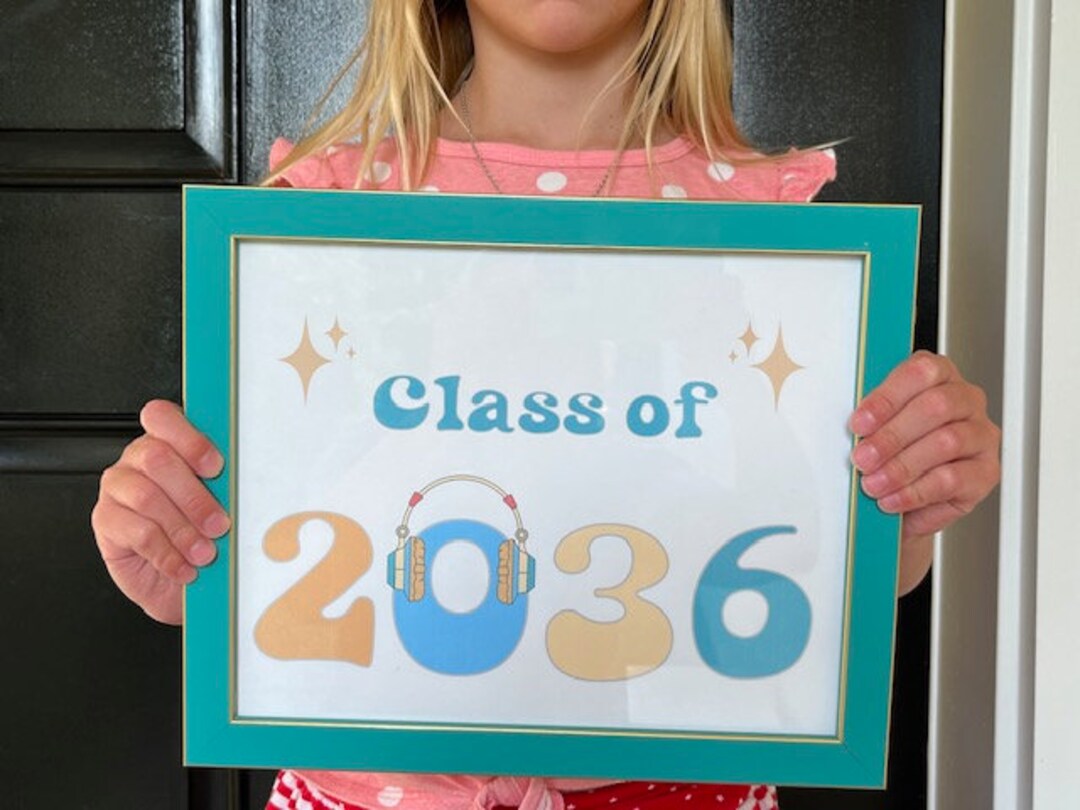 Class of 2036 Printable Sign Retro Groovy Back to School Sign First Day ...