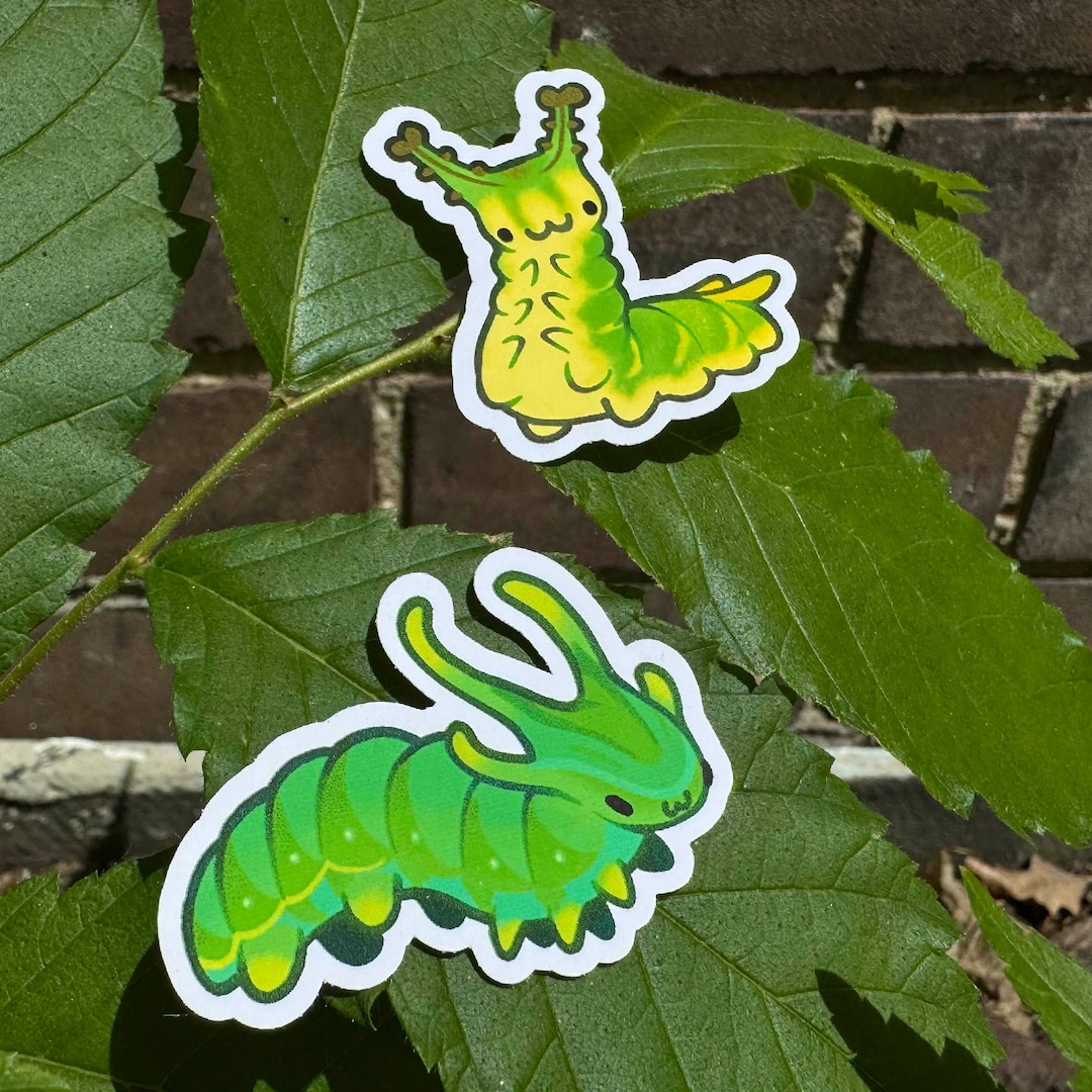 Caterpillar Stickers! Japanese Emperor + Dragon Headed - Etsy