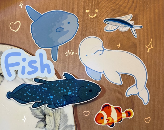 Ocean Fish Stickers Coelacanth, Sunfish More - Etsy