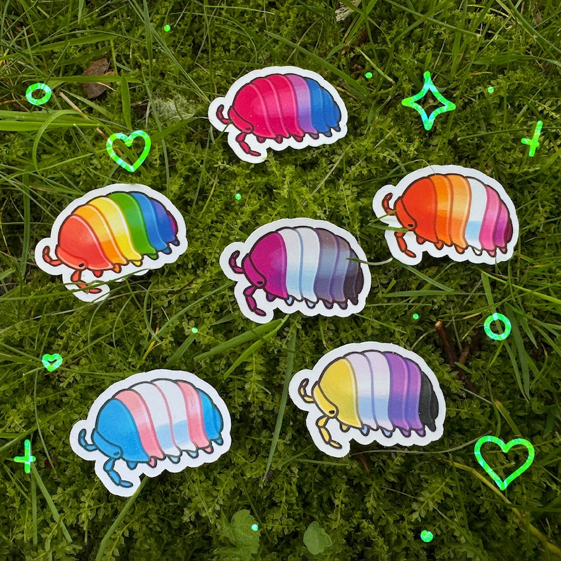 PRIDESOPODS! (pride Isopod Stickers!) LGBTQ Roly Poly Water Resistant ...