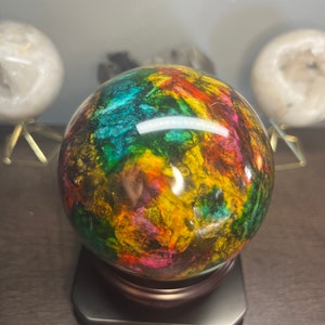 Rainbow Jade Sphere | 7 Color Jade Sphere - Etsy