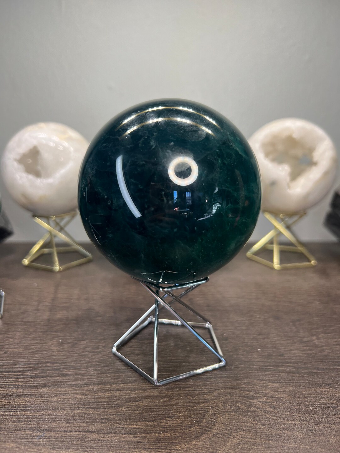 Stunning Dark Green Fluorite Sphere - Etsy