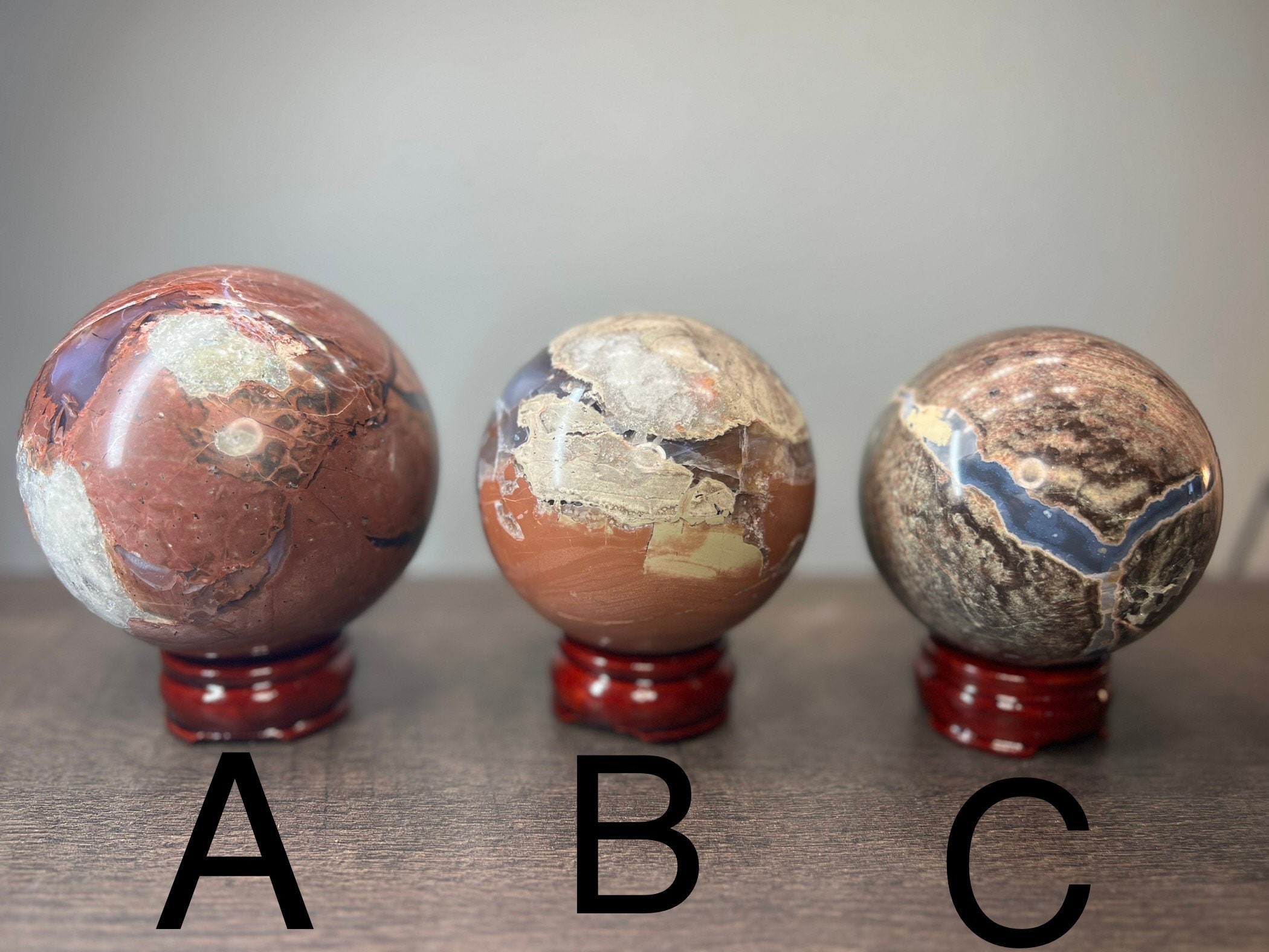 Beautiful Football Agate Sphere Stand Included - Etsy