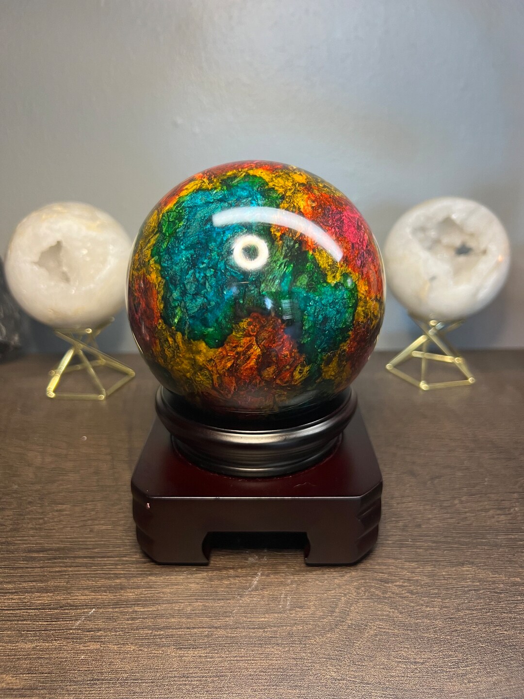 Rainbow Jade Sphere | 7 Color Jade Sphere - Etsy