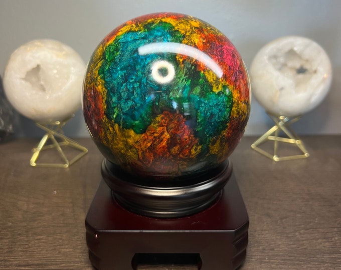 Rainbow Jade Sphere | 7 Color Jade Sphere - Etsy