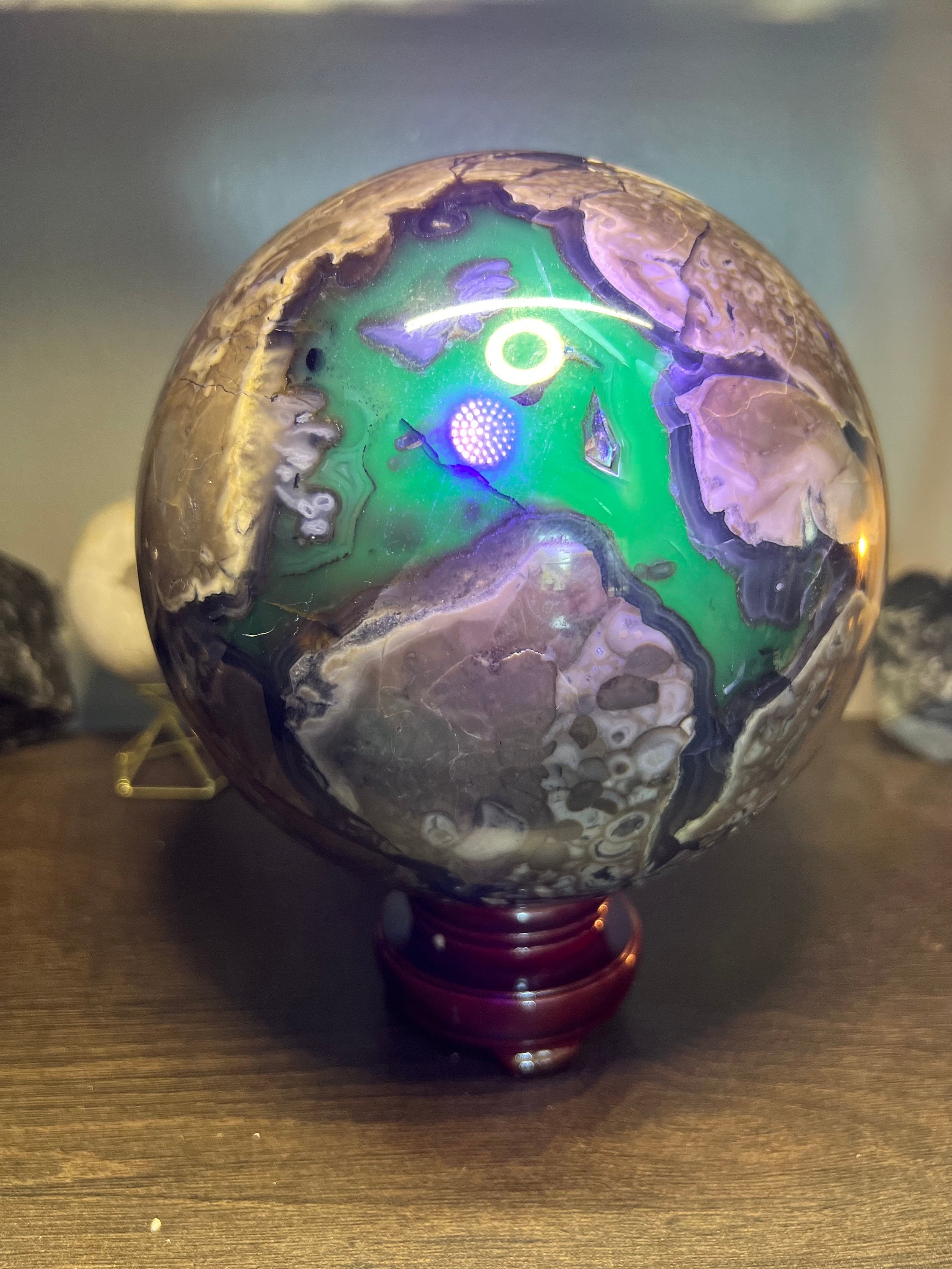 UV Reactive Volcano Agate Sphere - Etsy