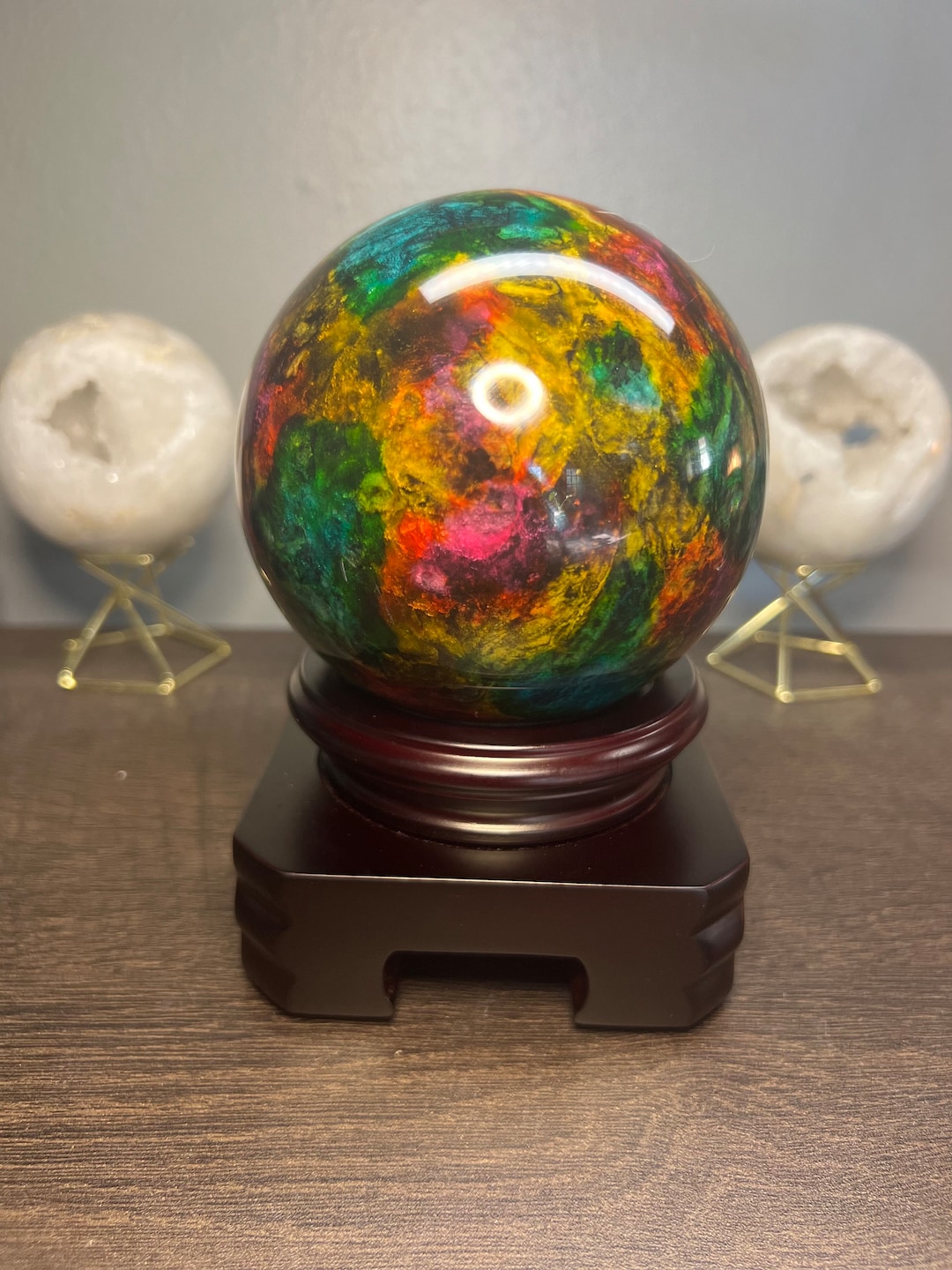 Rainbow Jade Sphere | 7 Color Jade Sphere - Etsy
