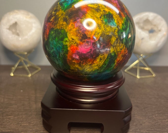 Rainbow Jade Sphere | 7 Color Jade Sphere - Etsy