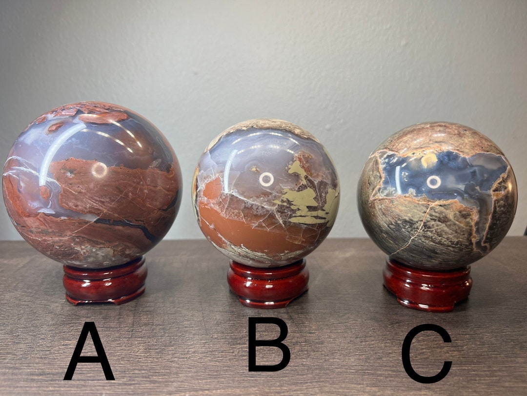 Beautiful Football Agate Sphere! Stand Included! - Etsy