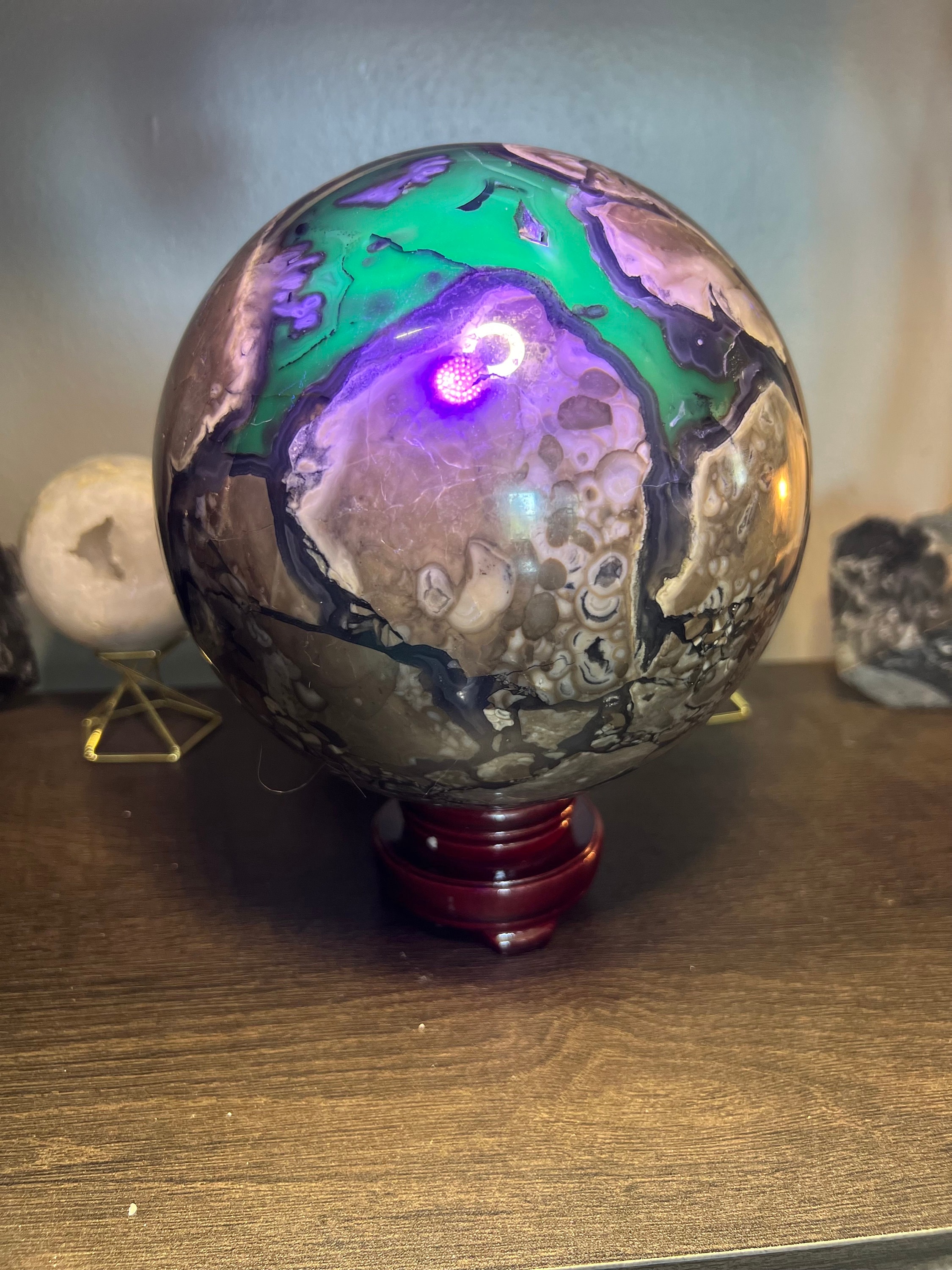 UV Reactive Volcano Agate Sphere - Etsy