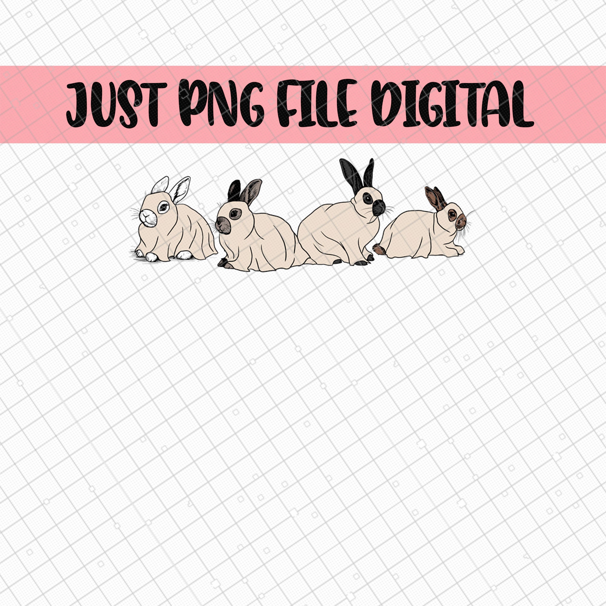 Cute Ghost Rabbits Png Ghost Rabbit Scary Pumpkin Png Rabbit - Etsy