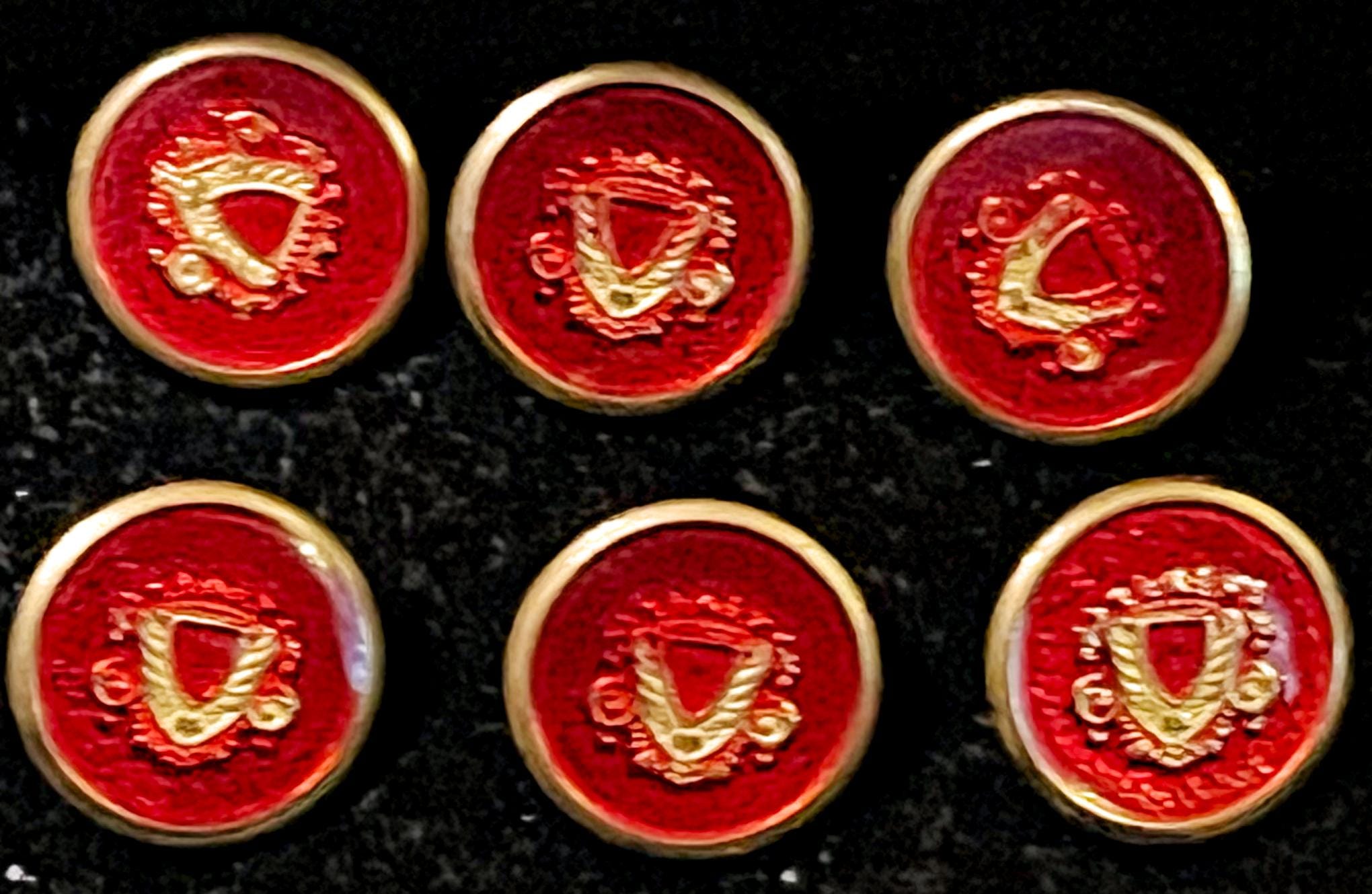Vintage 1960's Jacket/blazer Button Set 21.5 & 6 1/4 8 Brass Round ...