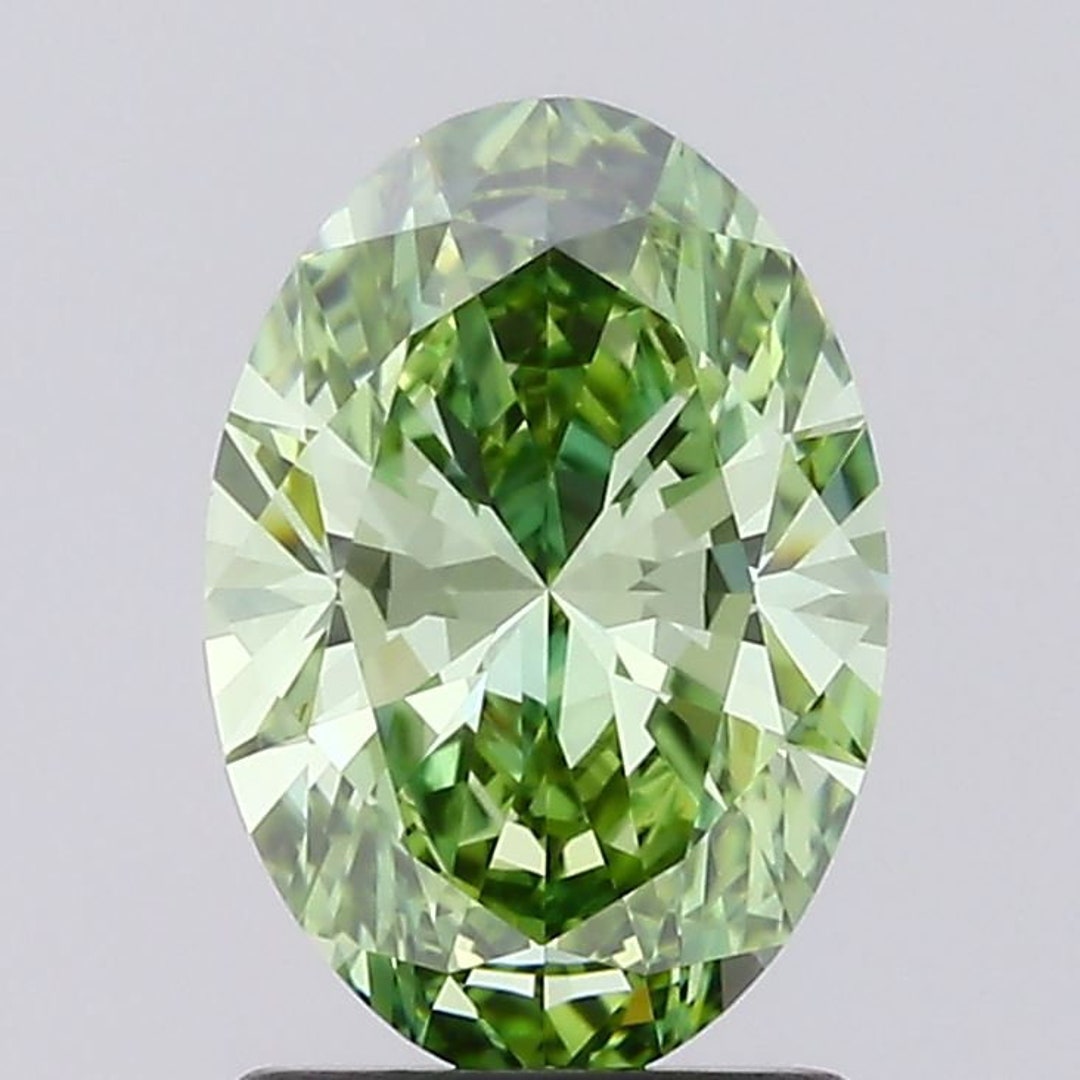1.50 CT Green Color Oval Cut Diamond Unique Cut Diamond Lab Grown ...
