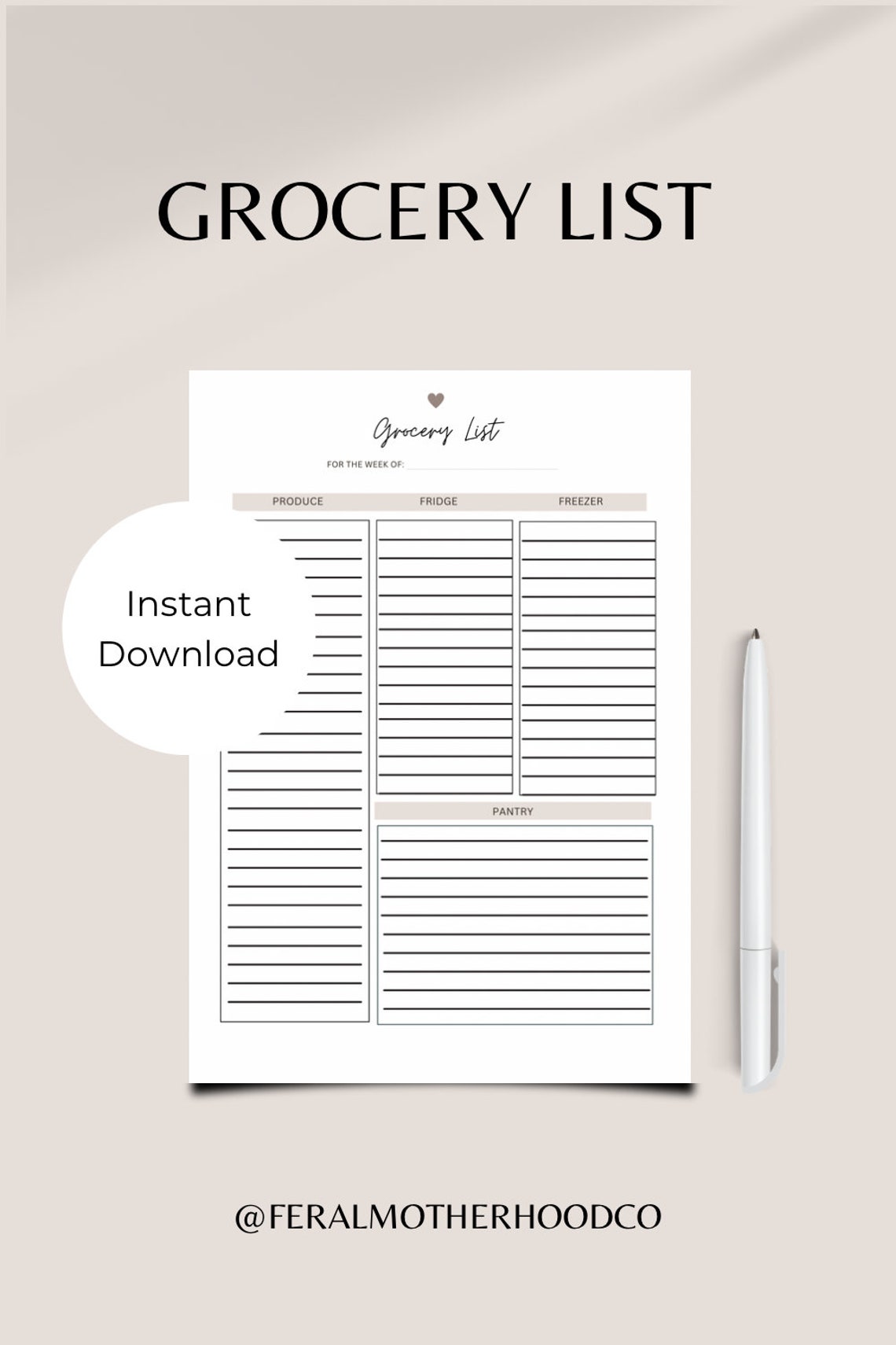 Printable Weekly Menu, Instant Download, Family Organization, Weekly ...