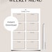 Printable Weekly Menu, Instant Download, Family Organization, Weekly ...