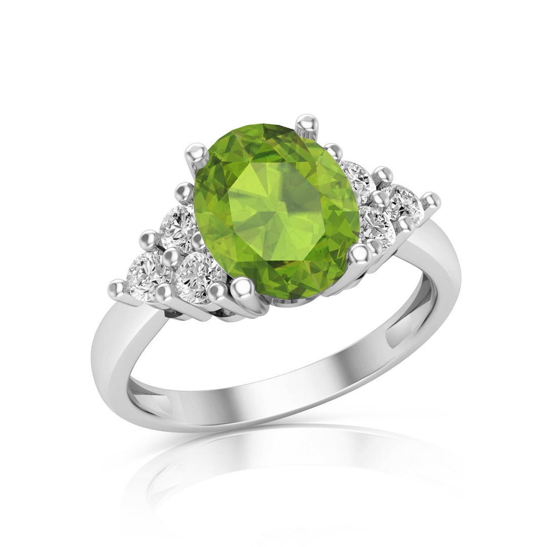 2.30ct Genuine Flawless Natural Peridot Brilliant Oval and Round Cut ...