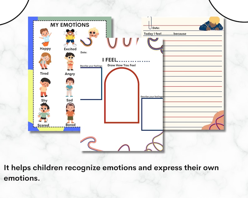 Kids Daily Emotions Journal Printable I Diary for Children I Digital ...