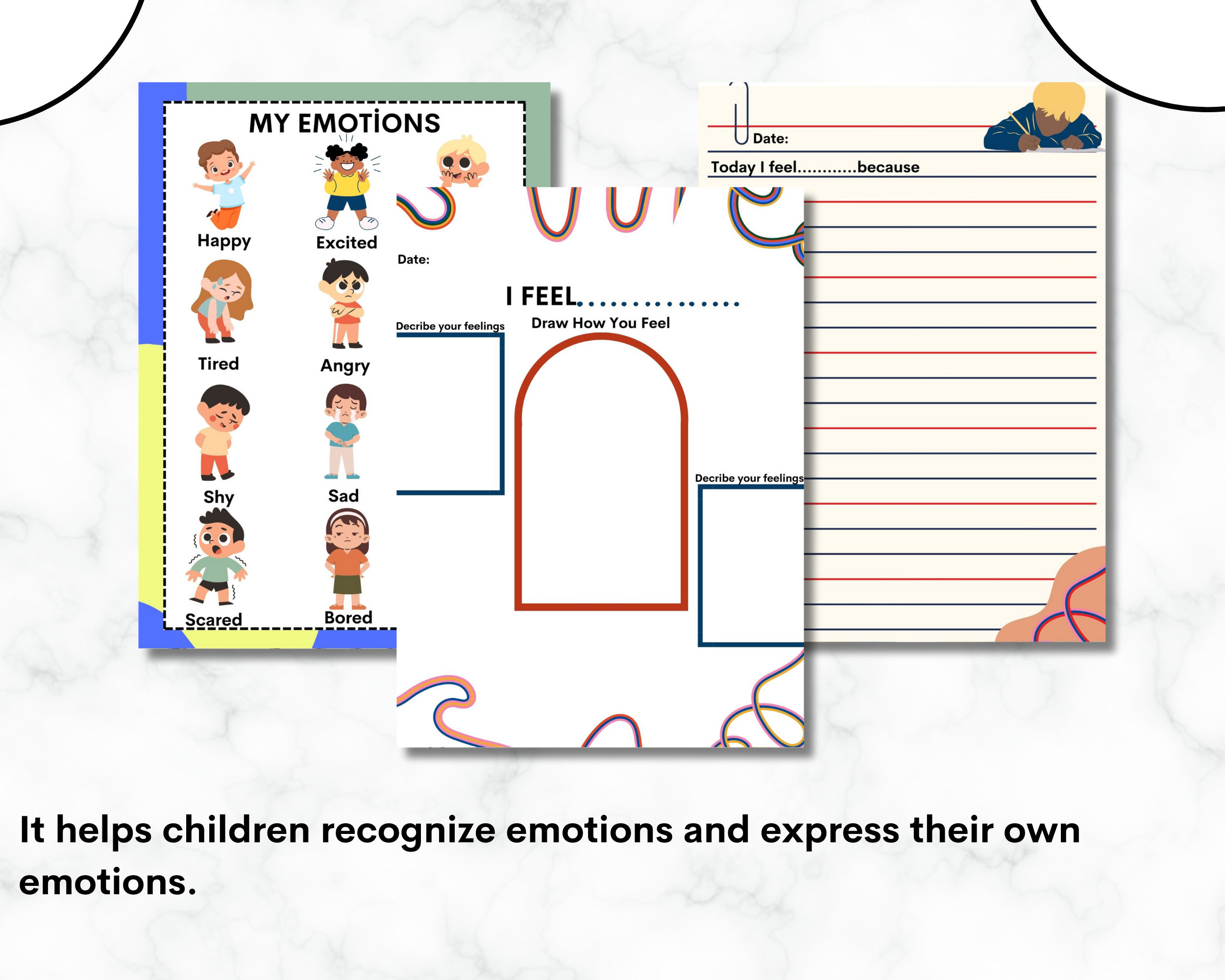 Kids Daily Emotions Journal Printable I Diary for Children I Digital ...