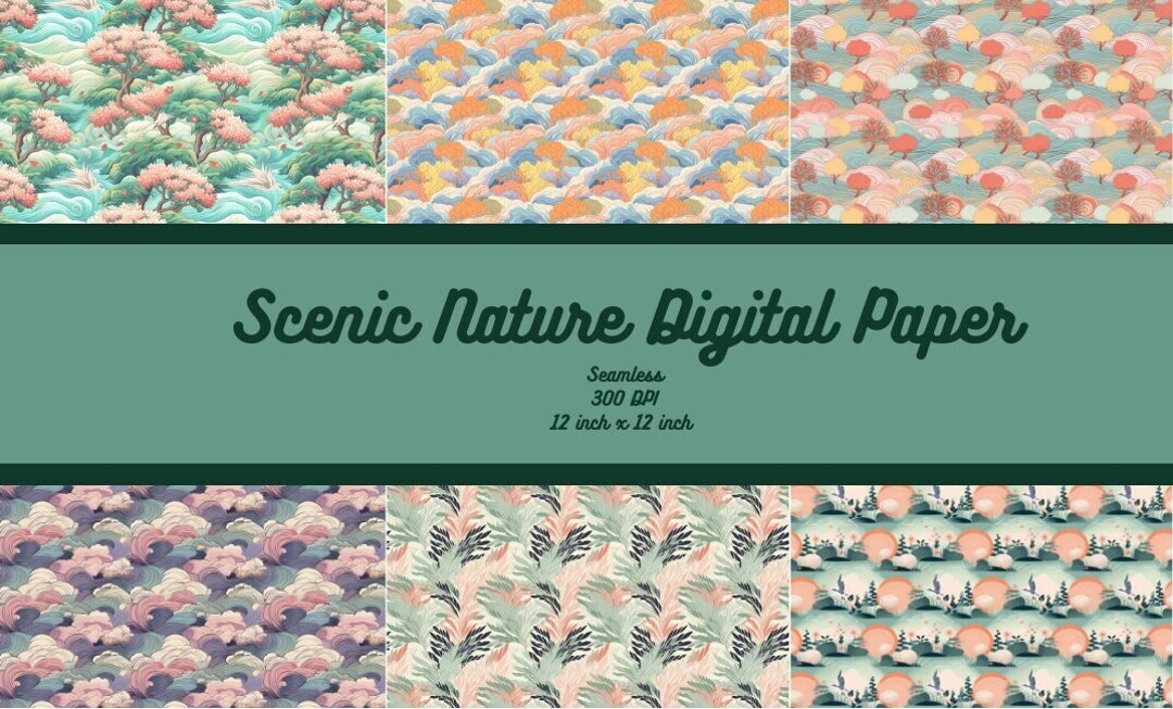 Scenic Nature Digital Paper Bundle - Etsy