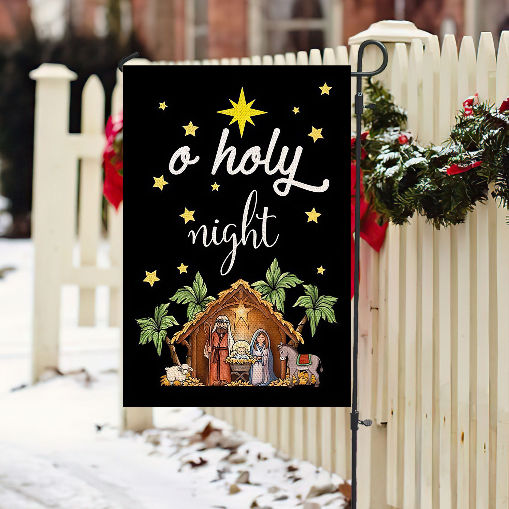 O Holy Night Garden Flag, Nativity Scene Flag sold by Hildagarde ...