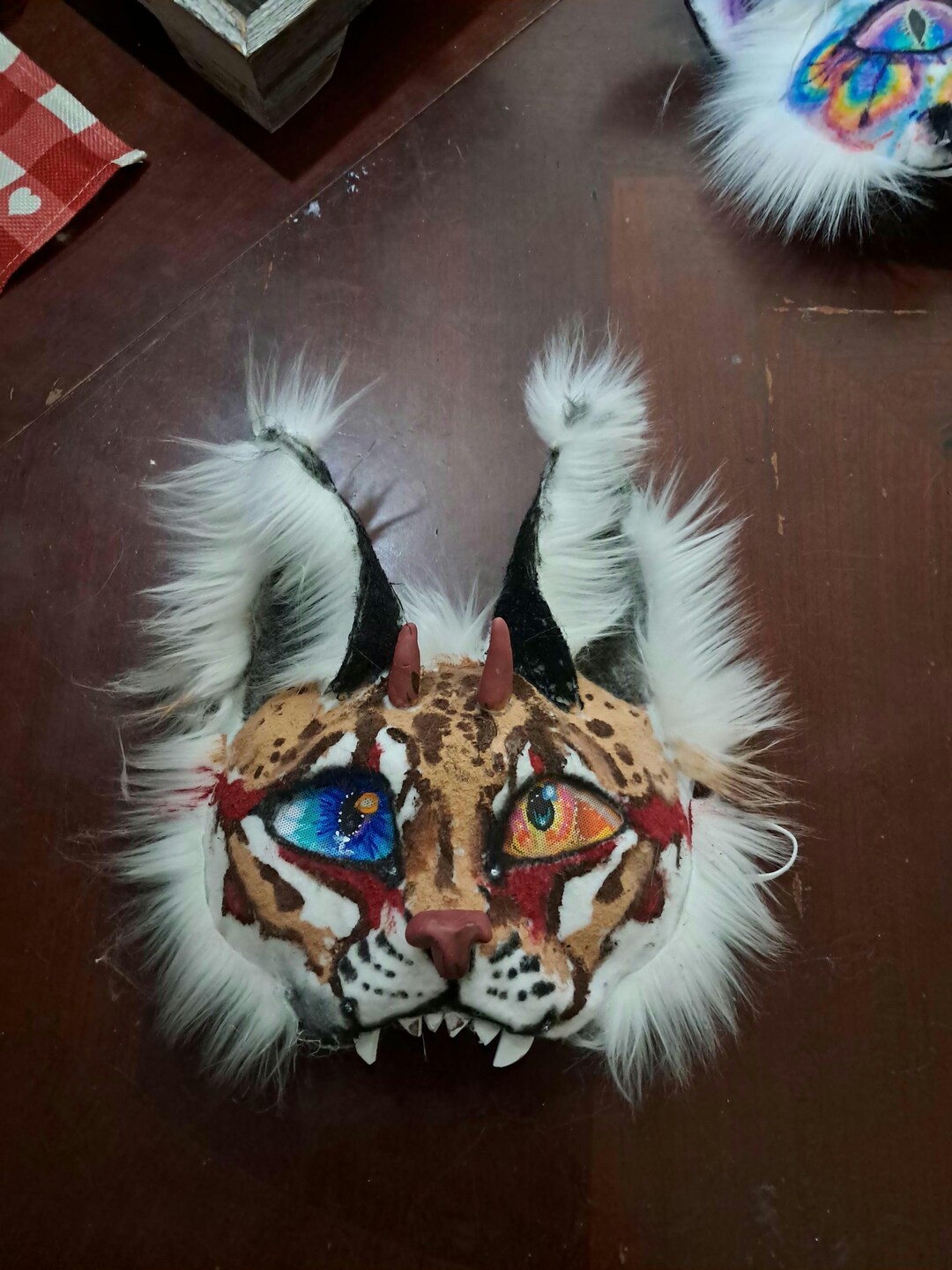Stylized Red Velvet Cat Therian Mask Premade - Etsy