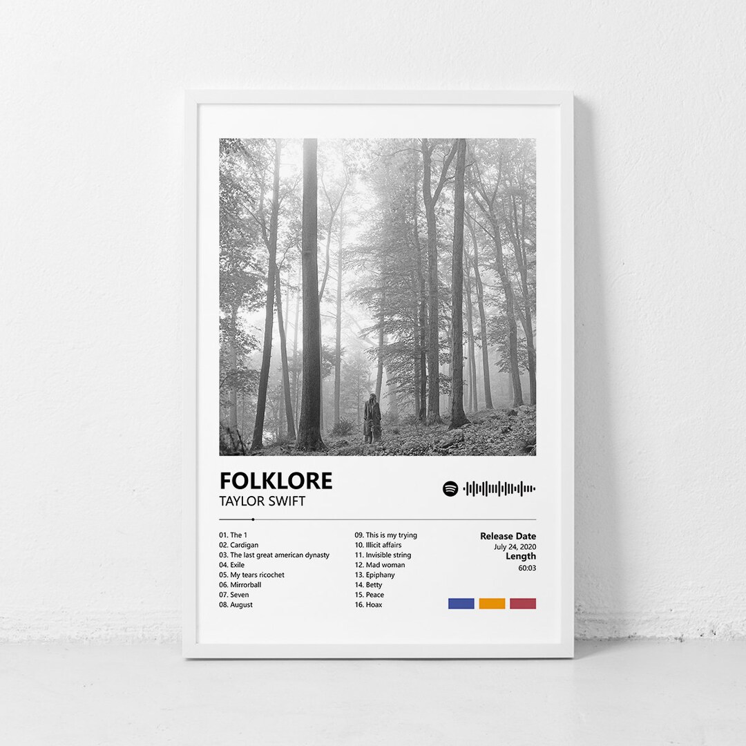 Folklore-taylor Swift Music Poster, Album Cover Poster Wall Art Decor ...