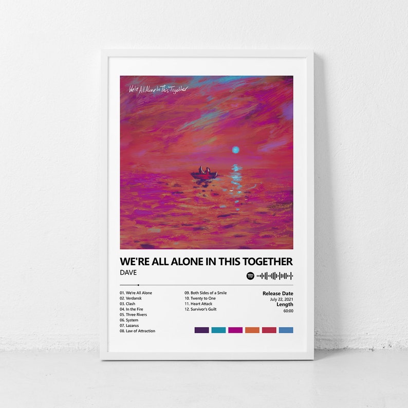 We're All Alone in This Together-dave Music Poster Album - Etsy UK