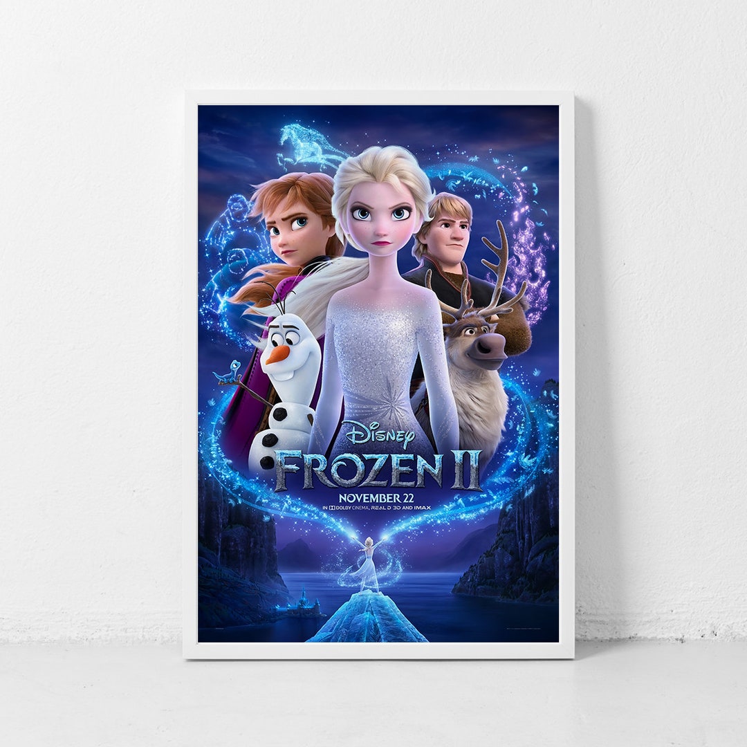 Frozen Movie Poster Princess Frozen Elsa Silk Animated - Etsy