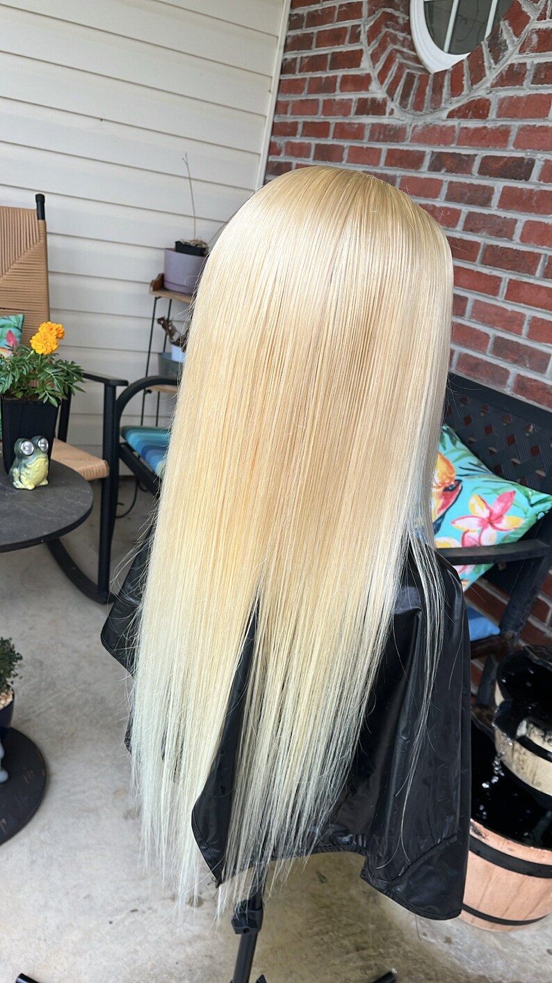 24' Straight 613 Platinum Blonde 13x6 HD Lace Frontal Wig - Etsy