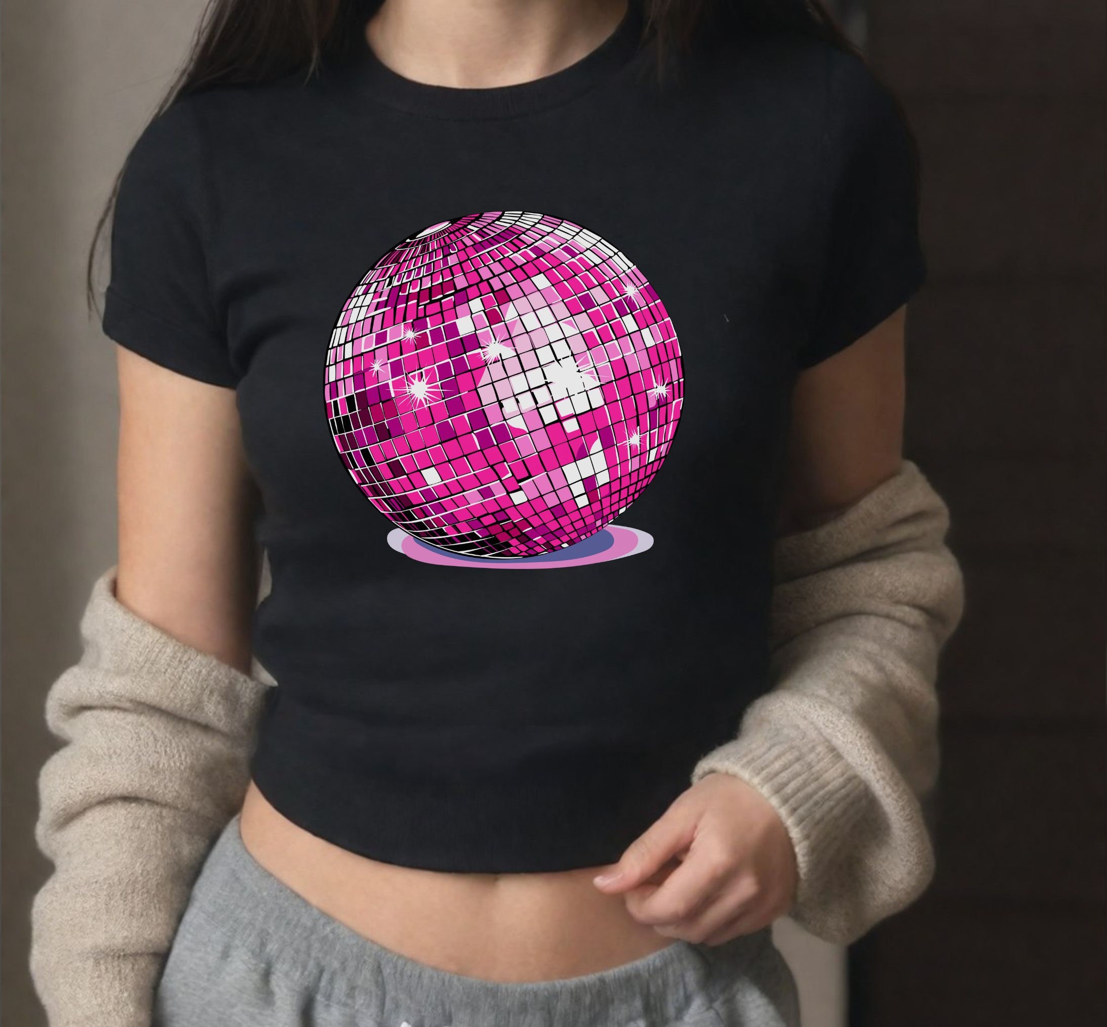 Y2K Baby Tee| Mirrorball Baby Tee| Y2k Shirt|disco Ball Baby Tee|y2k ...