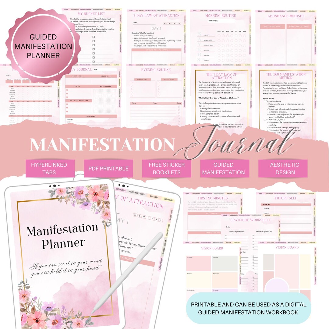 Digital Manifestation Journal: Law of Attraction Planner (PDF) - Etsy