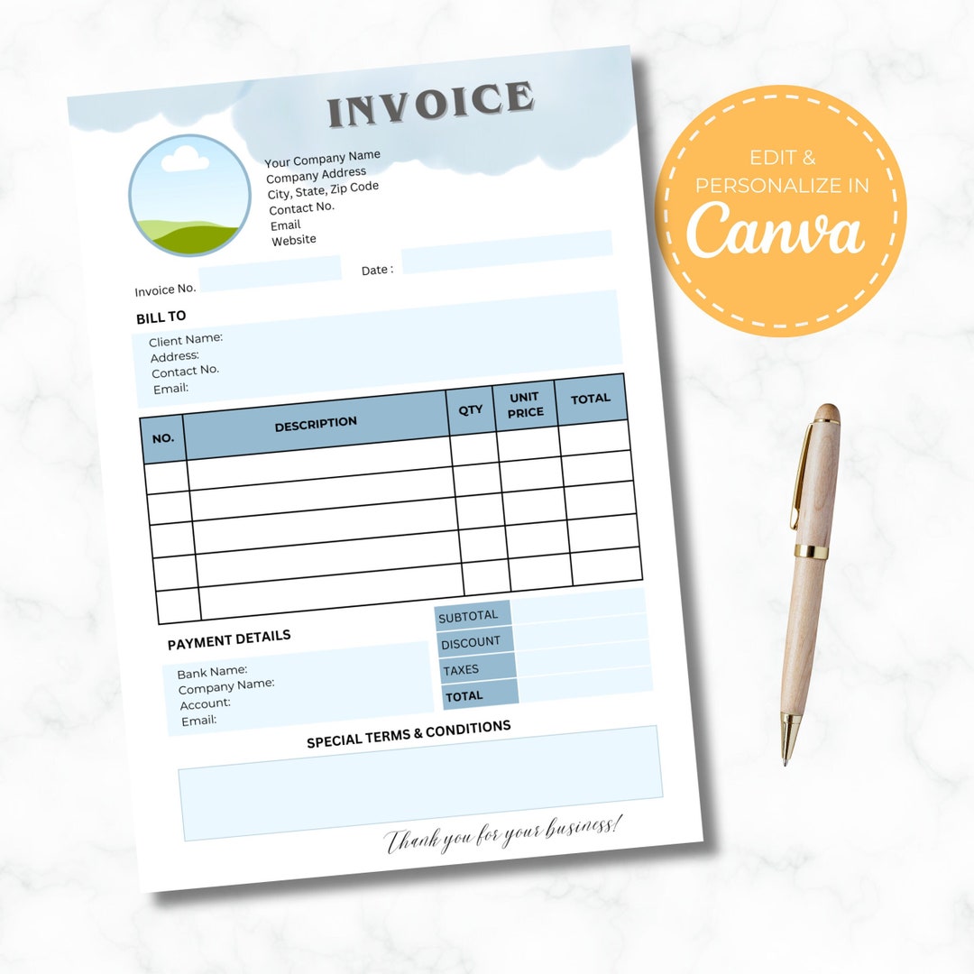 Invoice Template Editable| Modern Feminine Business Invoice Template ...