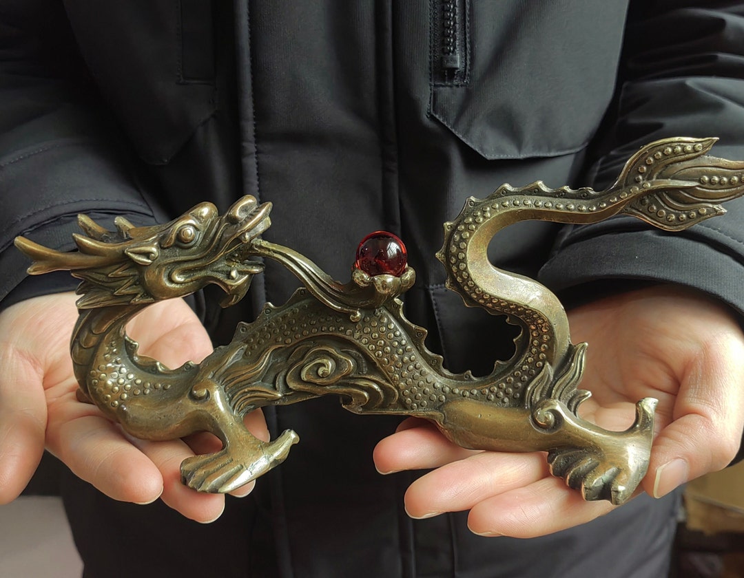 Copper Dragon Sculpture Brass Copper Statue, Royal Palace Fengshui ...